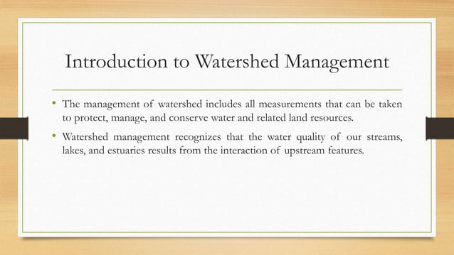 Watershed Management | PPT