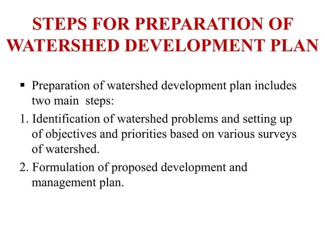 Watershed management and development | PPTX