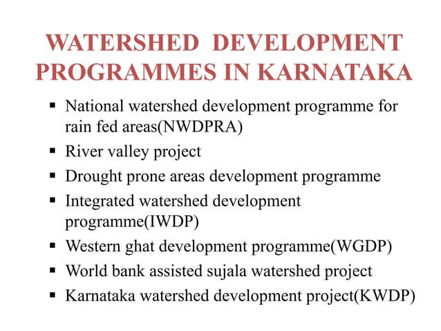 Watershed management and development | PPTX