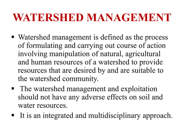 Watershed management and development | PPTX