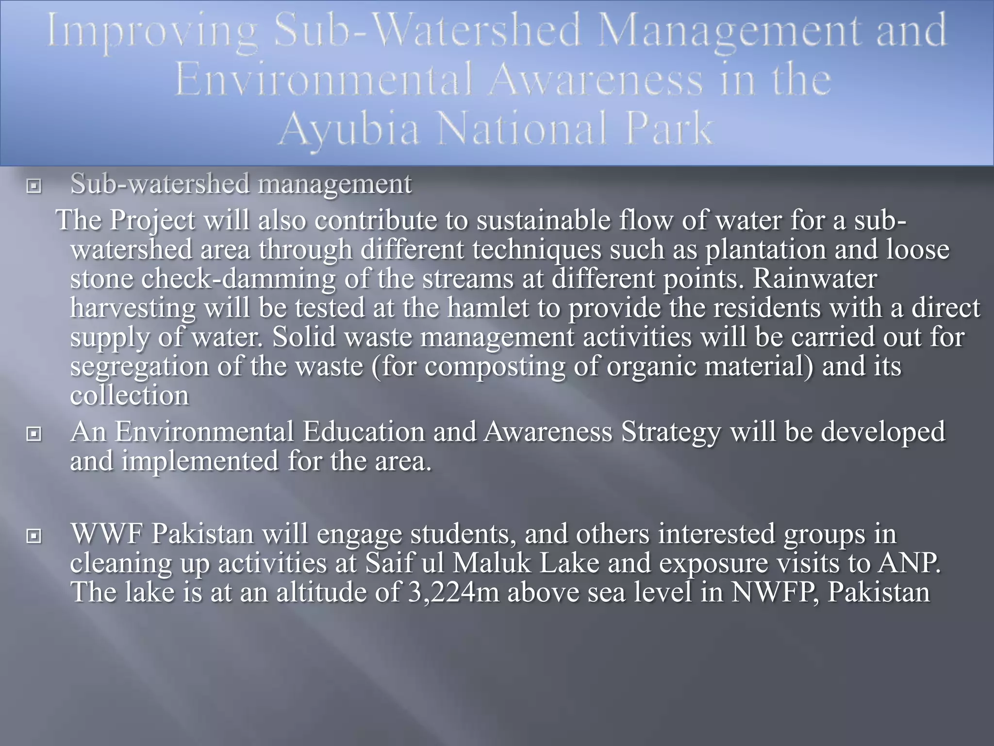 Watershed Managment by Muhammad Qasim & Aroj Bashir | PPTX