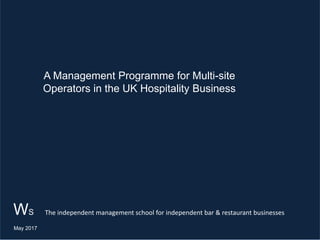 Watershed multi site operations programme 2017 | PPT