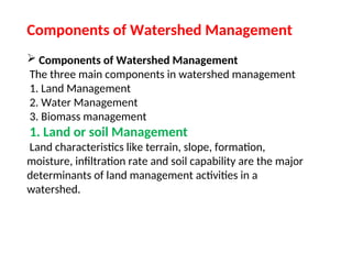 WATERSHED management defination objective | PPT