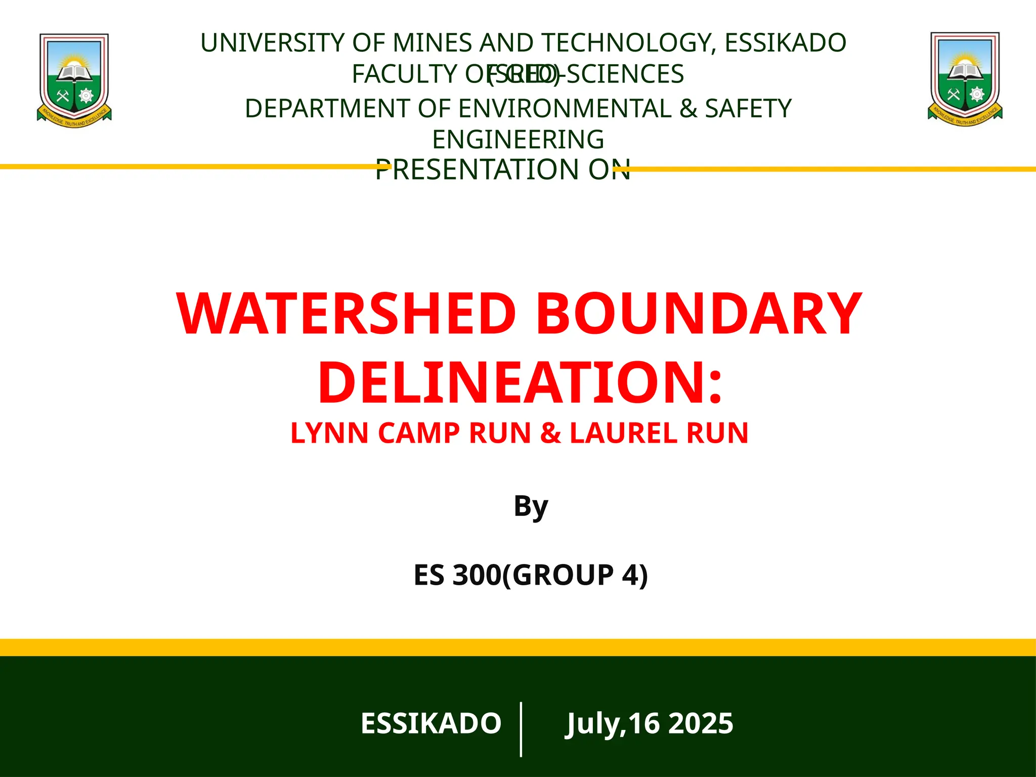 WATERSHED boundary delineation for a catchment | PPTX