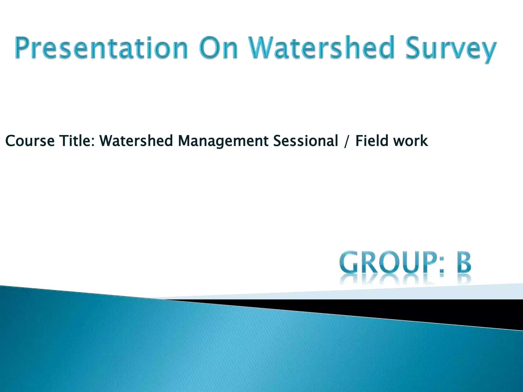 Watershed problem and management ; study on Khulna University ...