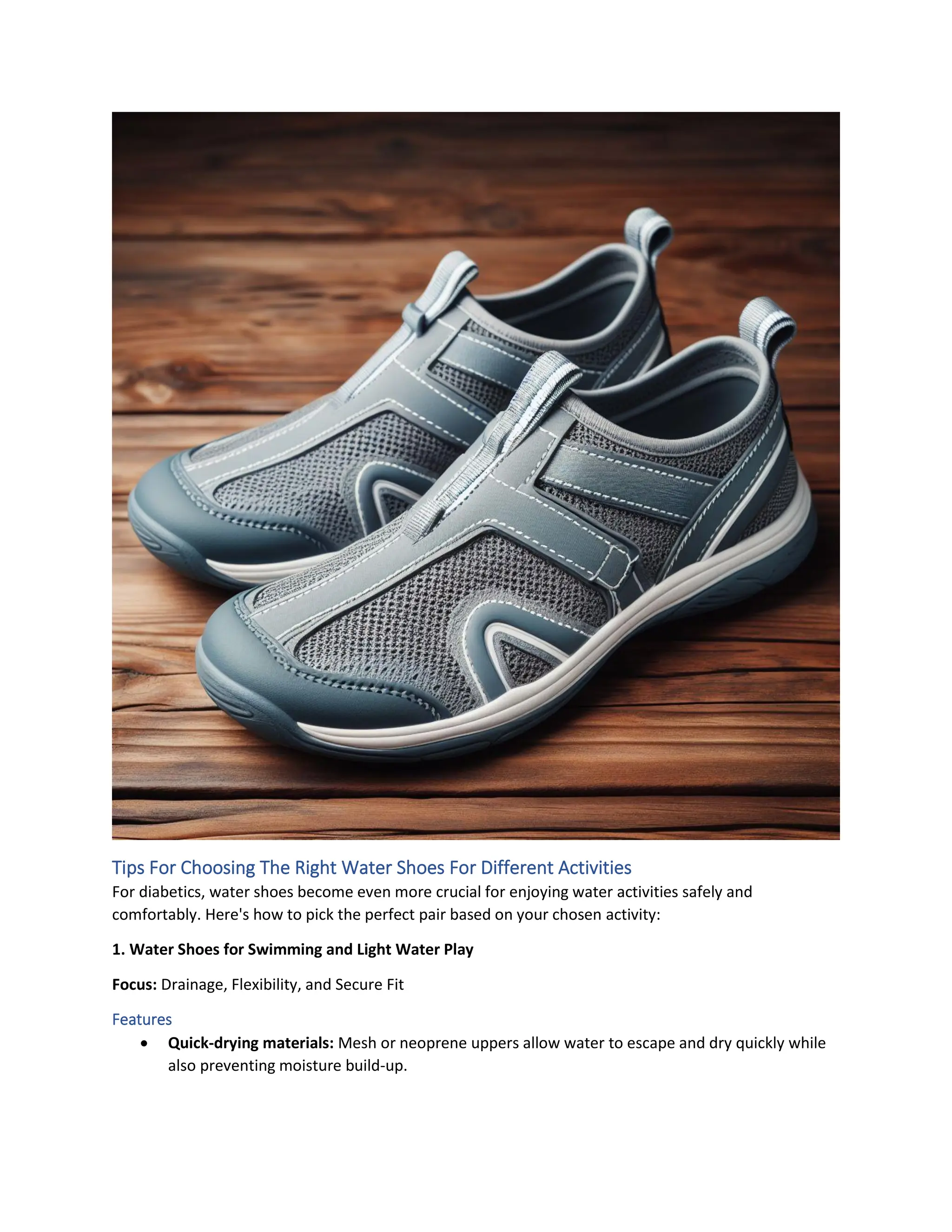 Water Shoes For Diabetics - Have Fun With Peace of Mind | PDF
