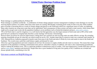 Water Shortage | PDF