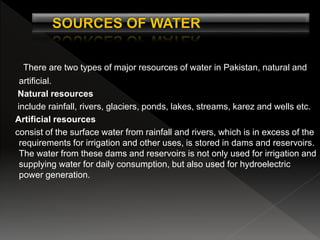 Water situation in pakistan Water crisis in pakistan A presentation By ...