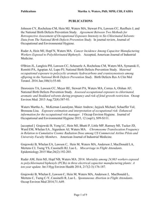 Publications - Martha A. Waters, PhD, MPH, CIH, FAIHA | PDF