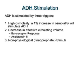 Water, Sodium Handling and Hyponatraemia | PPT