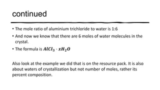 Waters of crystallization grade 10 | PPTX