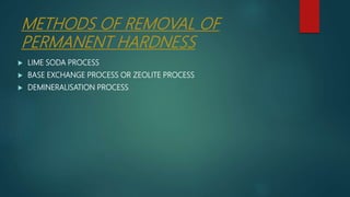 Water softening and hardness removal | PPTX