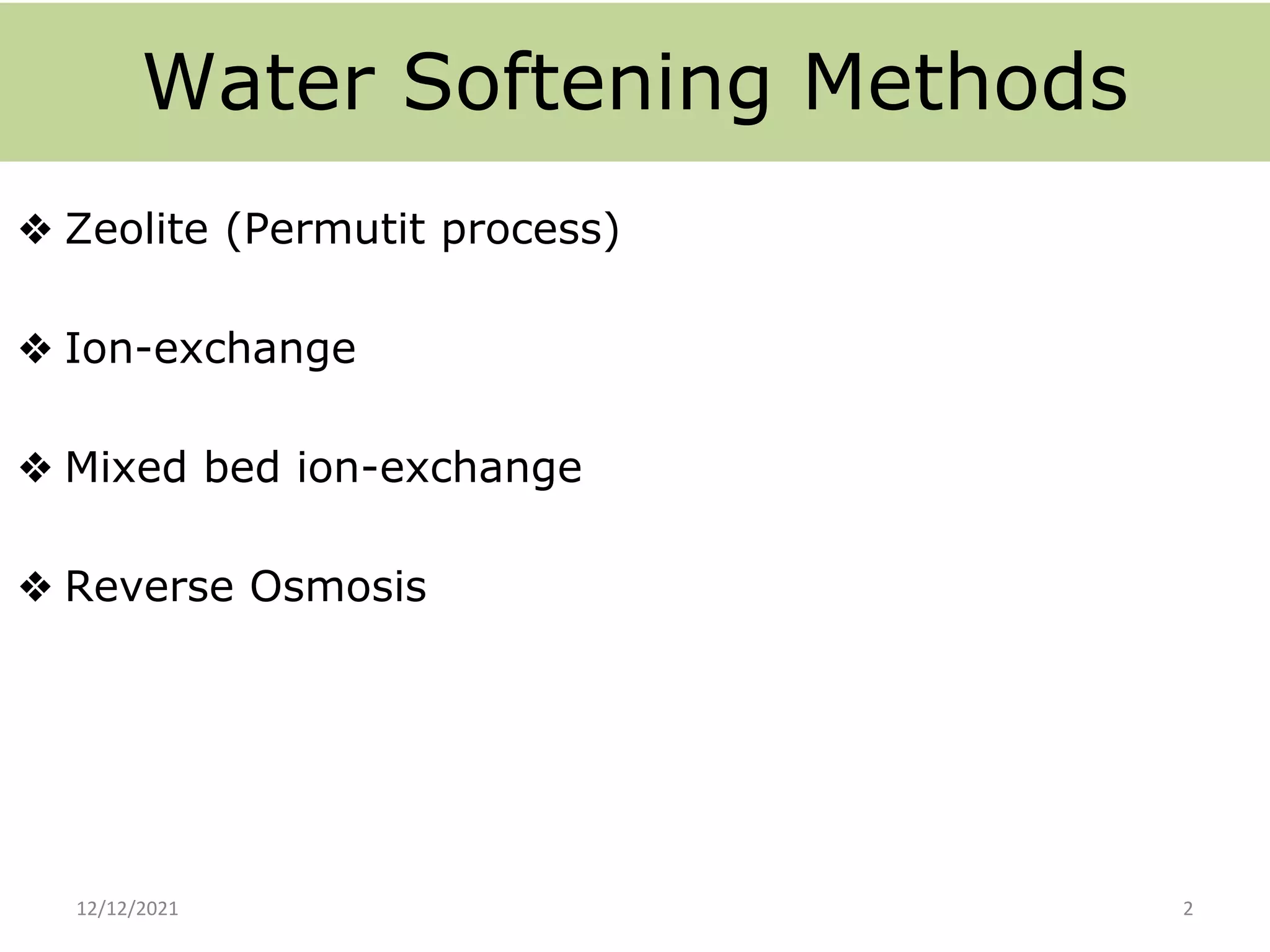 Water softening methods | PPTX