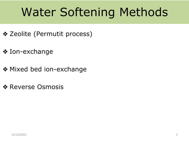 Water softening methods | PPTX
