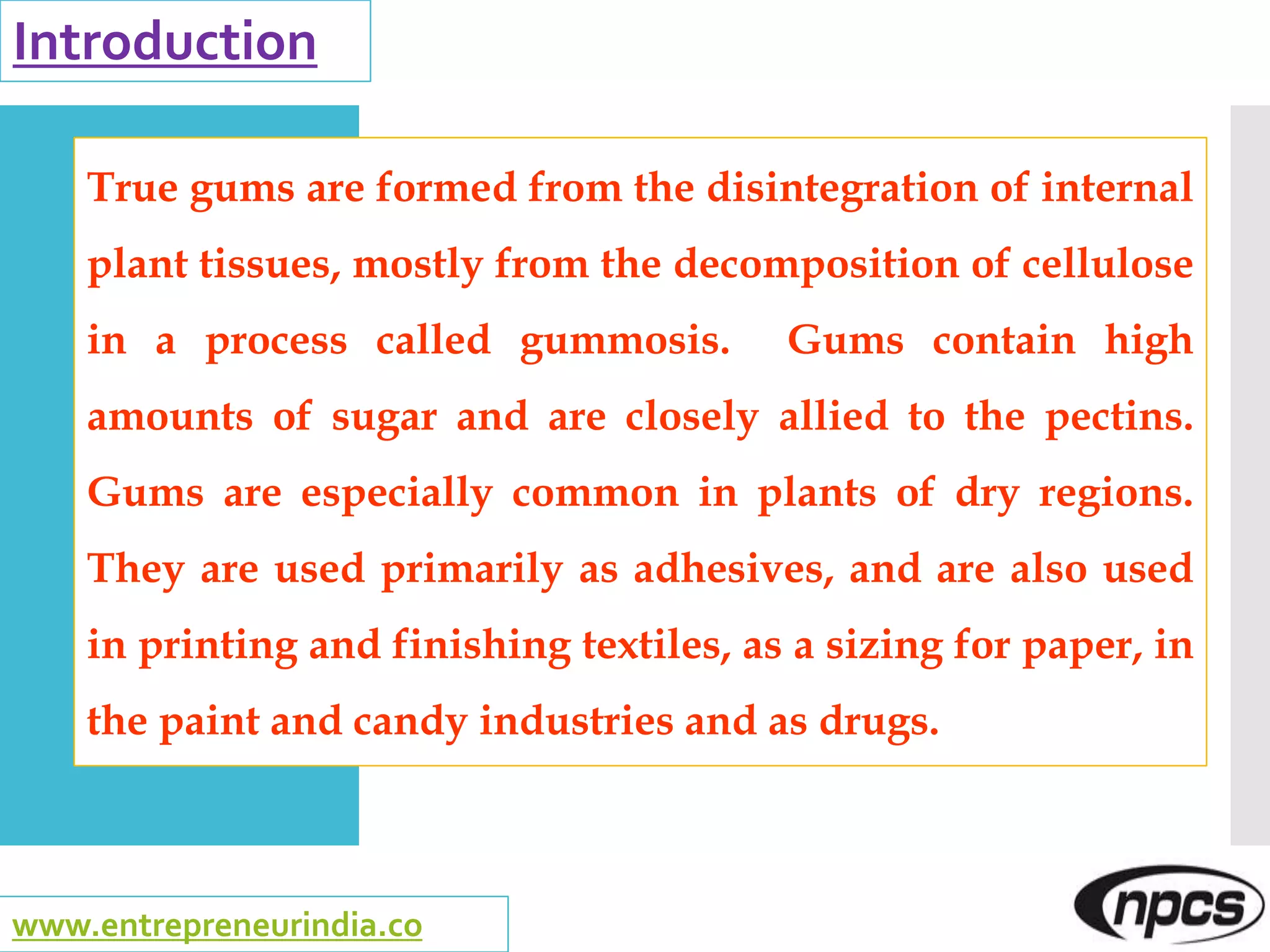Water Soluble Gums and Resins | PPTX