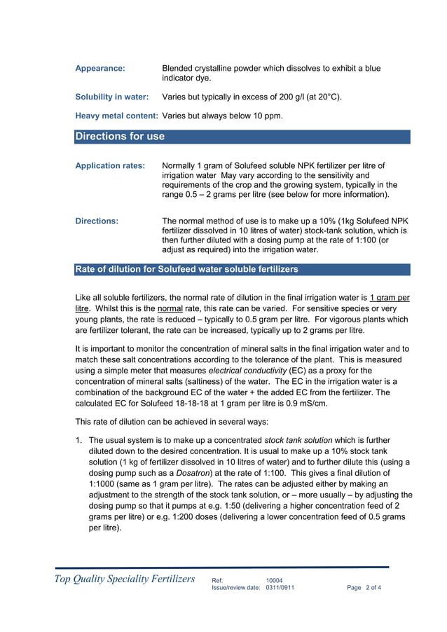 Watersolublenpkstds | PDF