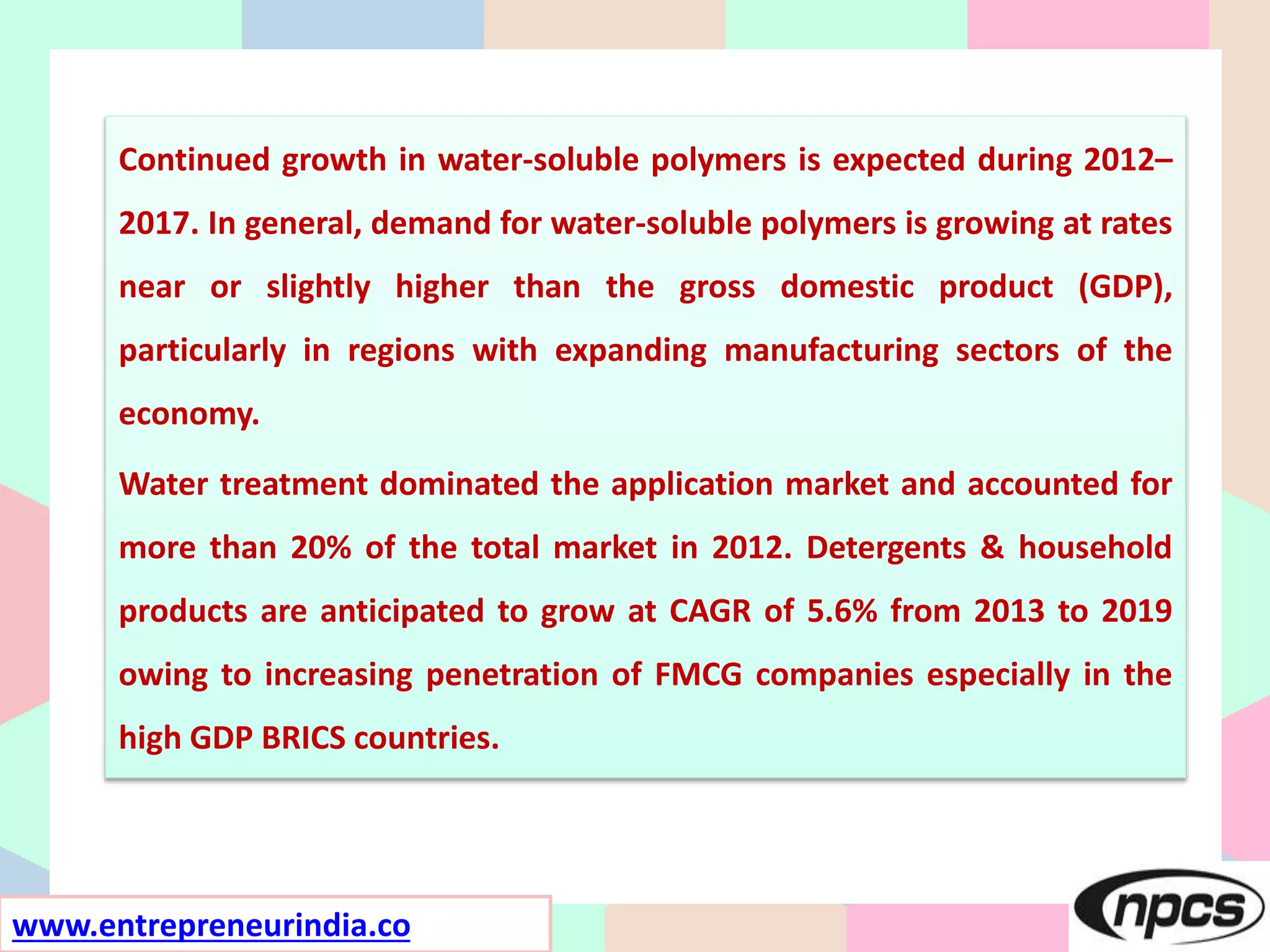 Water Soluble Polymers for Industrial Applications, Compounding ...