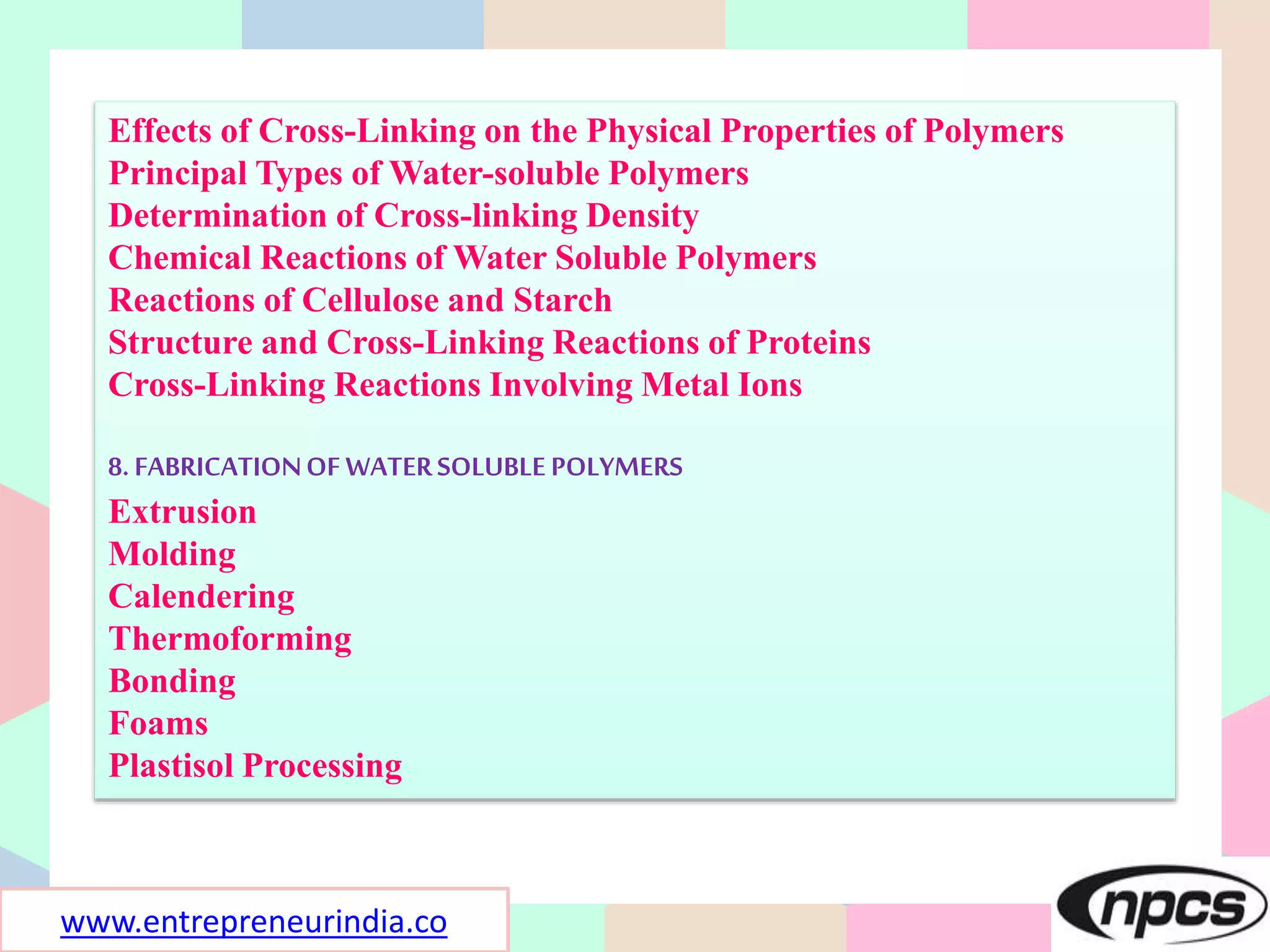 Water Soluble Polymers for Industrial Applications, Compounding ...