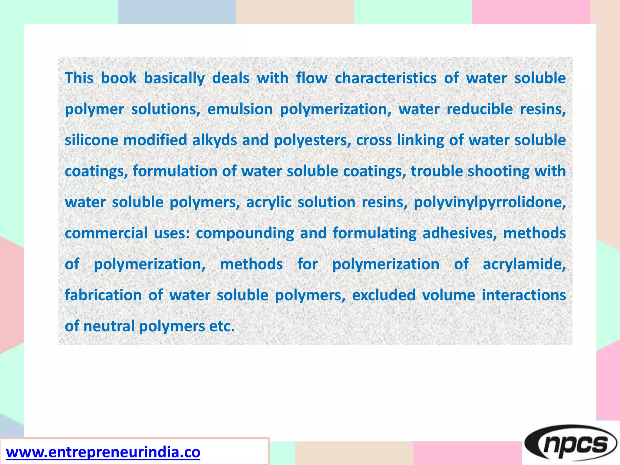 Water Soluble Polymers for Industrial Applications, Compounding ...