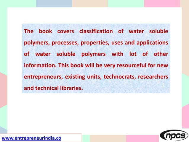 Water Soluble Polymers for Industrial Applications, Compounding ...