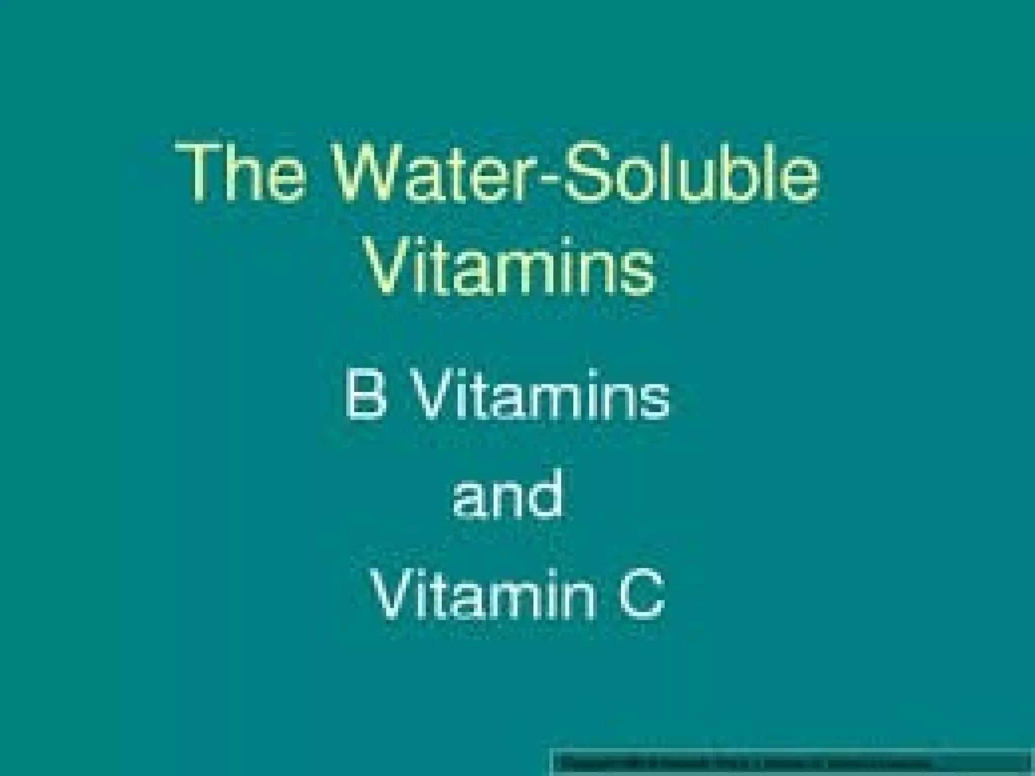 Water Soluble Vitamins Ppt