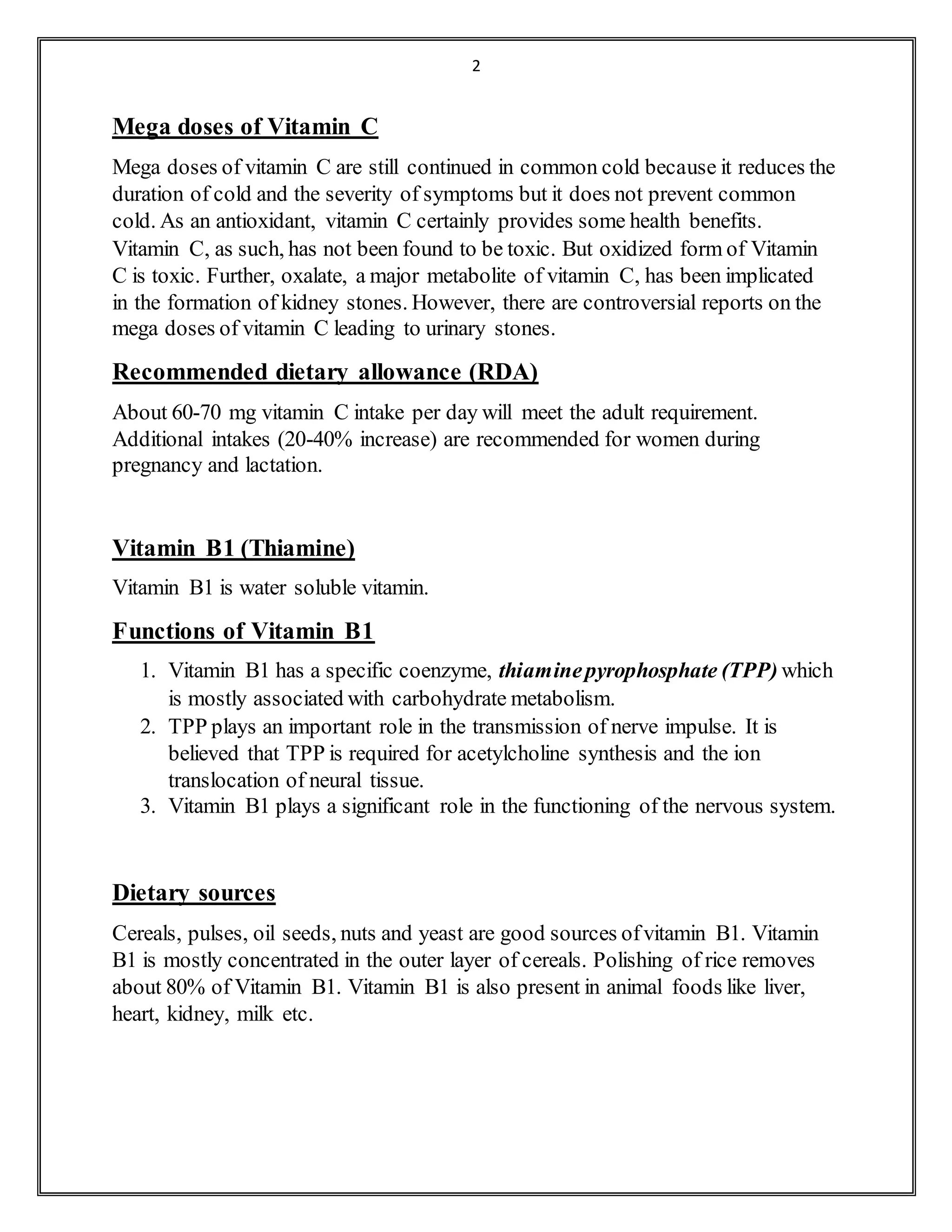 Water soluble vitamins written by Ashfaq Ahmad | DOCX