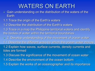 Waters on earth | PPT