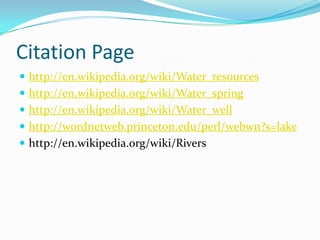 Water sources | PPTX