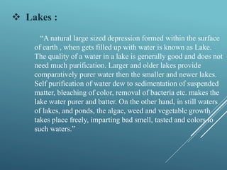 Water sources for environmental studies | PPTX