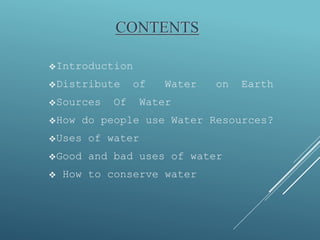 Water sources for environmental studies | PPTX