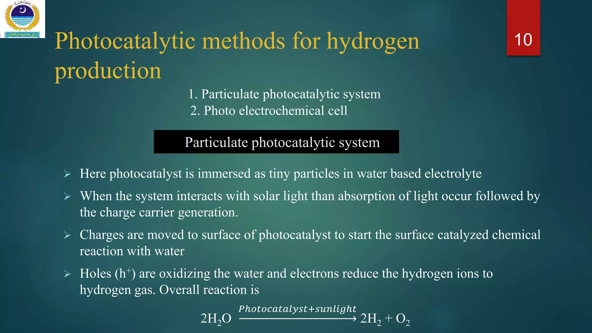 Water splitting on semiconductor catalysts under visible light ...