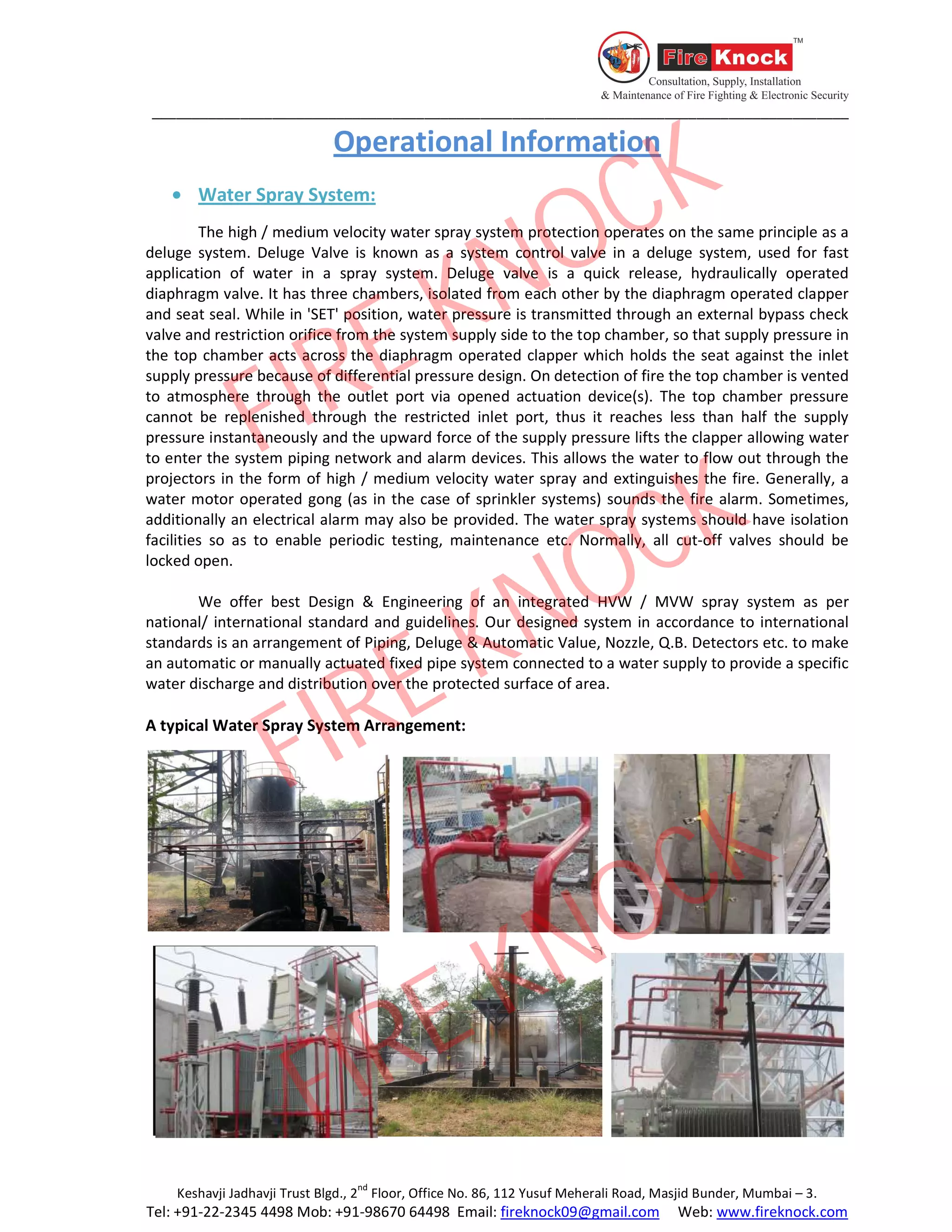 Water spray system | PDF