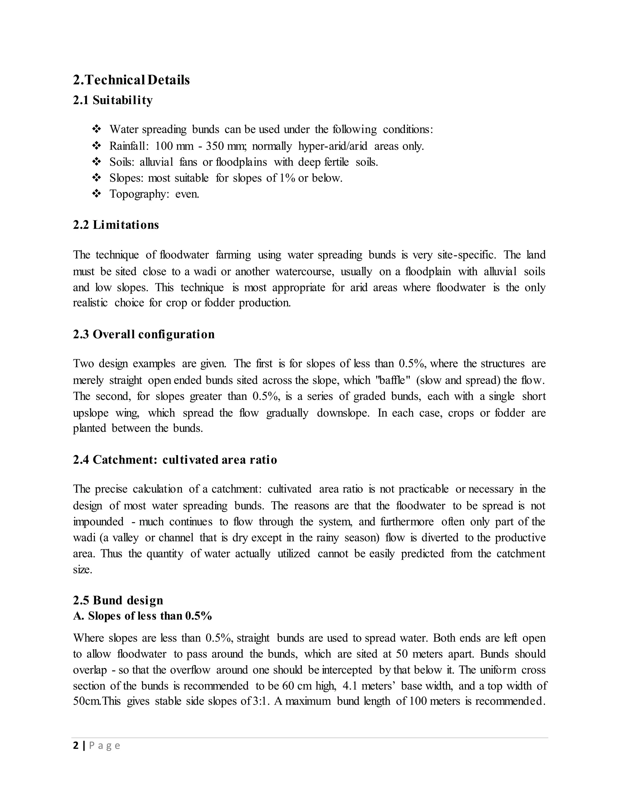 Water spreading bunds | DOCX