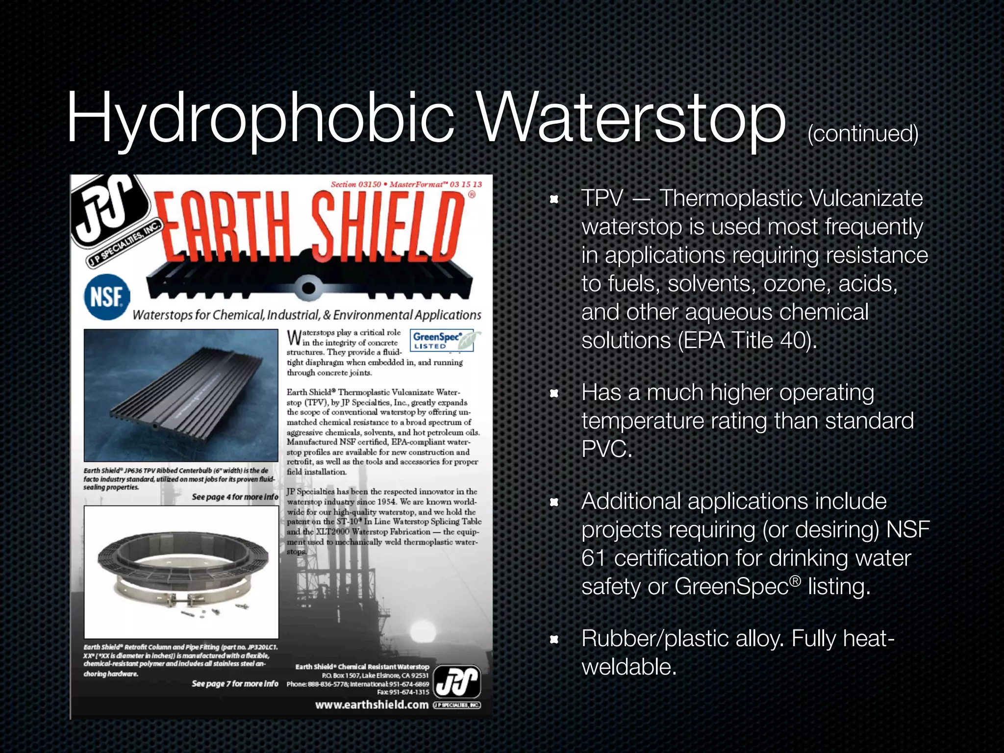 Waterstop Overview | PDF