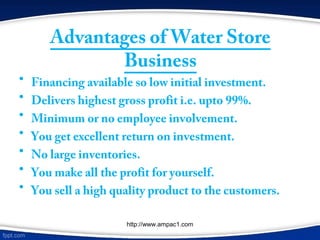 Water store equipment | PPT | Business | Business and Finance