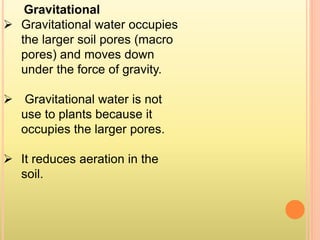 Water store in soil an its factor | PPTX