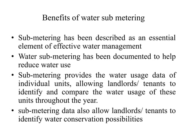 Water submetering | PPT