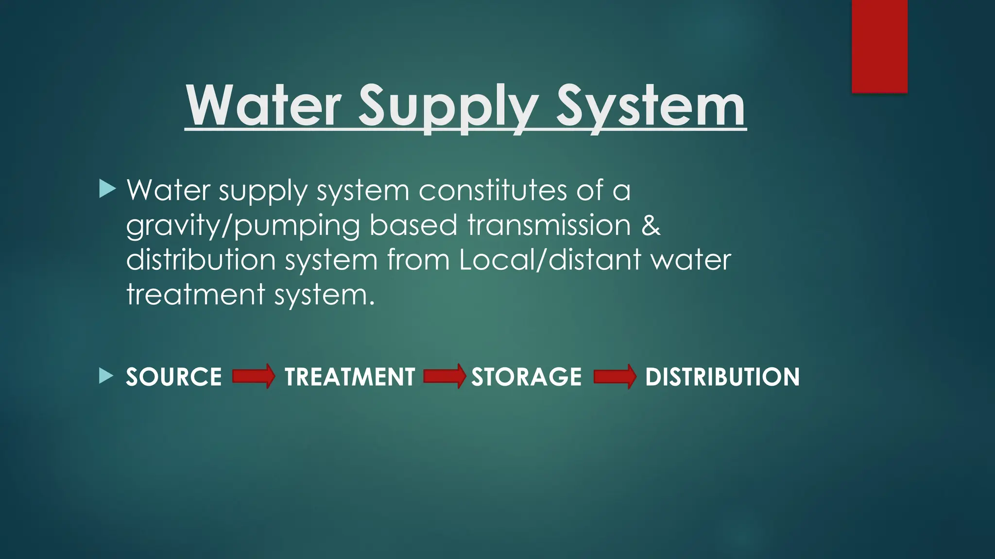 water supply system power point presentation | PPTX