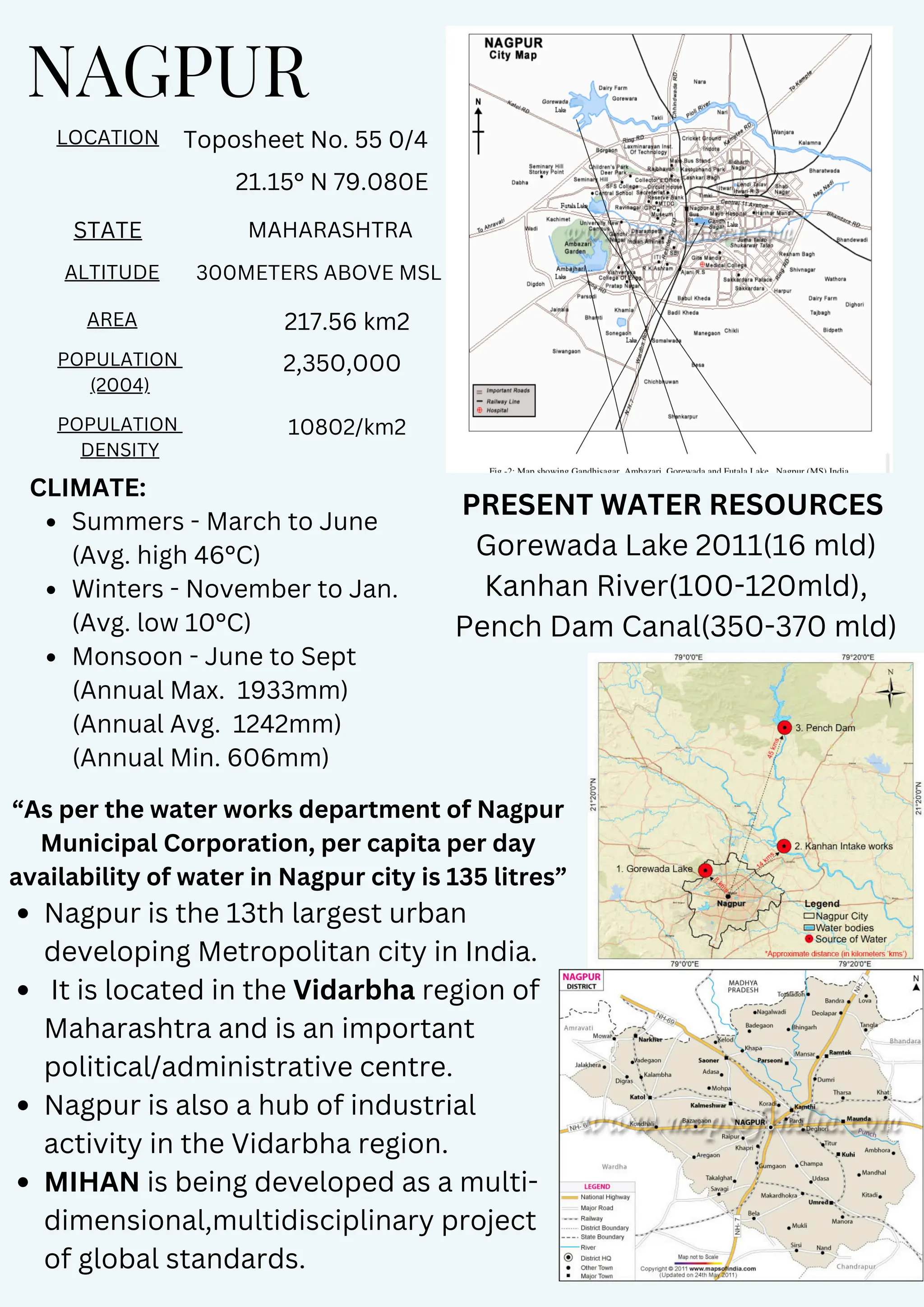 Water supply- case study on city of Nagpur | PDF