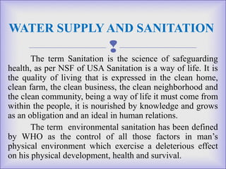 Water supply and sanitation | PPT