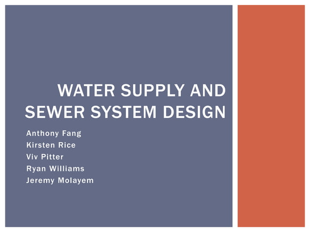 Water Supply and Sewerage Design | PPT