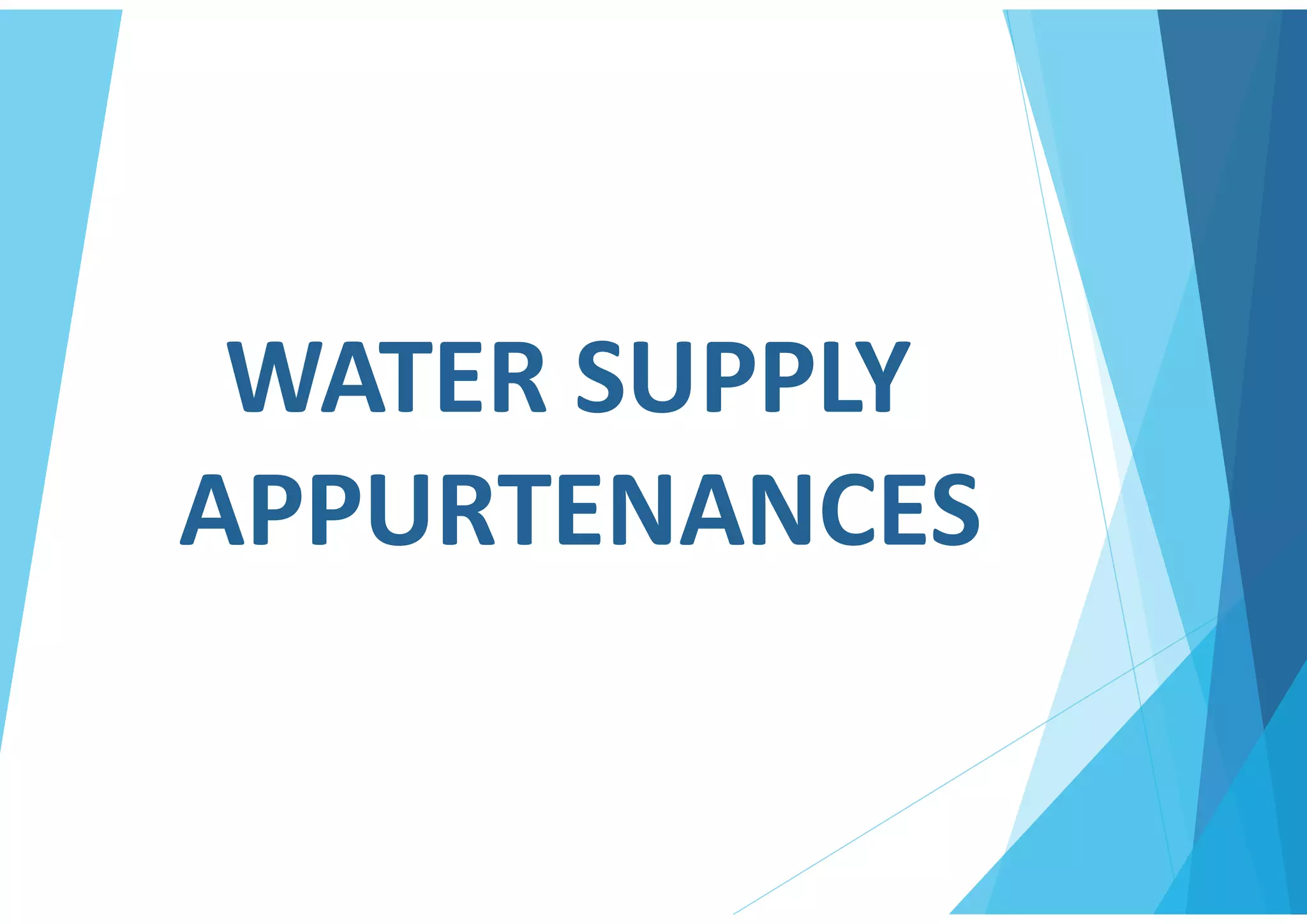 Water supply appurtenances | PDF