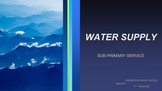 Water Supply PPT | PPTX