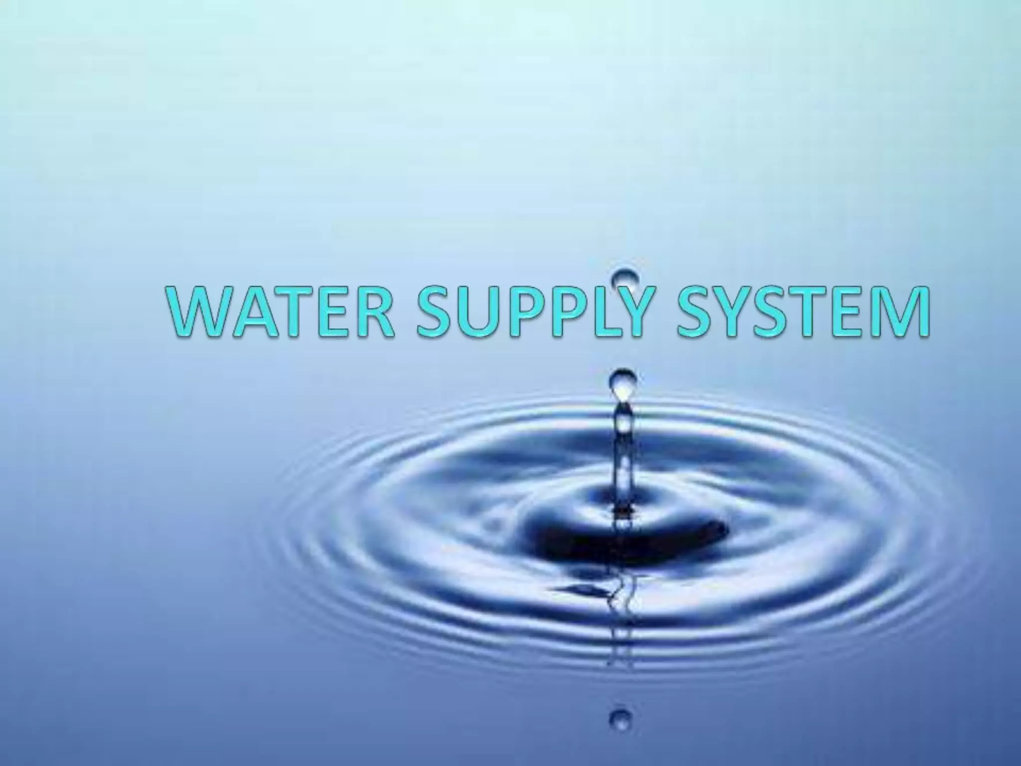 Water supply system | PPTX