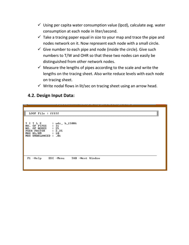 Water distribution system design report | DOCX