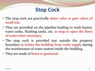 Water supply system (distribution system and house water plumbing) | PPTX