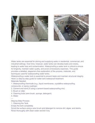 waterproofing for water tank ........... | PDF