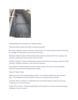 waterproofing for water tank ........... | PDF