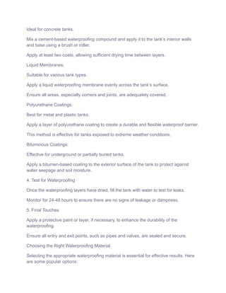 waterproofing for water tank ........... | PDF