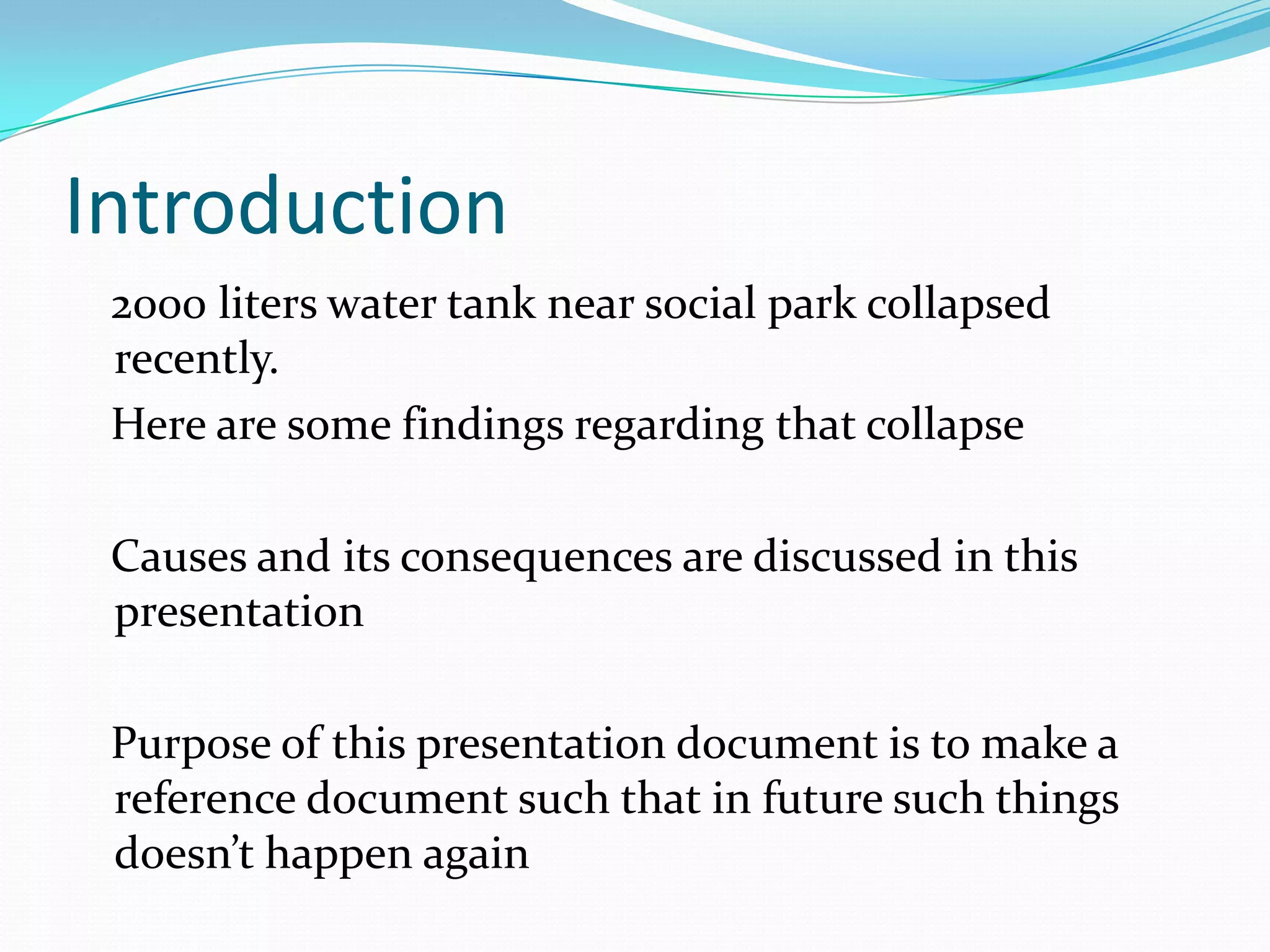 Water tank collapse findings | PDF